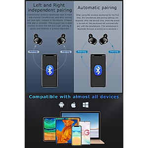 Wireless Earbuds Bluetooth 5.0 with 3000mAh Charging Case LED Battery Display 120H Playtime IPX7 Waterproof TWS Stereo Headphones in Ear Built in Mic Headset Deep Bass Hi-Fi Sound for Sport Black