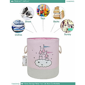 FANKANG Storage Baskets,Collapsible Convenient Nursery Hamper/Laundry Bin/Toy Collection Organizer for Kid's Room（Castle ）