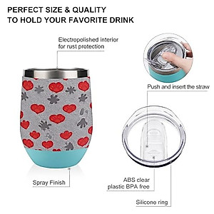 OPTKSNCU 304 Stainless Steel Insulated Cup with Lid, Dog Claw Love Print Print Durable, And Easy to Clean – Ideal for Home, Office, And Gift Giving