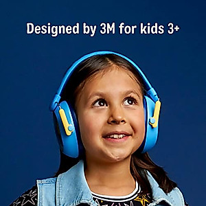 3M Kids Hearing Protection Plus, Hearing Protection for Children with Adjustable Headband, 22dB Noise Reduction Rating, Blue