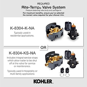 Kohler K-TS97074-4Y-2MB Pitch Rite-Temp Bath and Shower Trim Kit, 2.5 GPM, Vibrant Brushed Moderne Brass