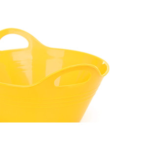Mintra Home Plastic Bowls with Handles (4.5L Large 2pk, Yellow)