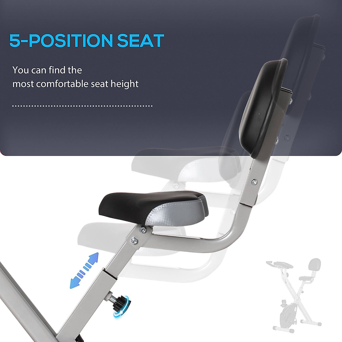 Soozier Foldable Upright Training Exercise Bike Indoor Stationary X Bike with 8 Levels of Magnetic Resistance for Aerobic Exercise, Grey