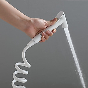 TVBNHU Handheld White Bidet Sprayer, Brass Bidet Attachment Set for Toilet, Wall Mounted Mixer Bidet Faucet with Hot and Cold Water, Single Handle ​Cloth Diaper Sprayer