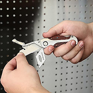 Sheffield 12115 Ultimate Lock Back Utility Knife, Folding, Box Cutter Knife, Carpet Knife, Drywall Cutter, and More, Quick-Change Blade, Back Lock Design, Aluminum & Wood Handle