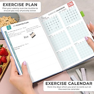 Clever Fox Weekly Meal Planner - Weekly & Daily Meal Prep Journal with Shopping and Grocery Lists for Menu Planning, Healthy Diet & Weight Loss Tracking, Lasts 1 Year, Undated, A5 - Light Blue