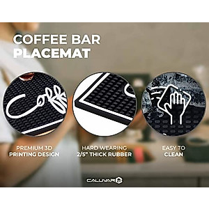 Elevate Your Coffee Game with the Ultimate Coffee Bar Mat for Countertop - Spill-Proof, Large 18 x 12" - Protect Your Countertop with our Durable Rubber Coffee Mat  - Perfect Coffee Station Accessory