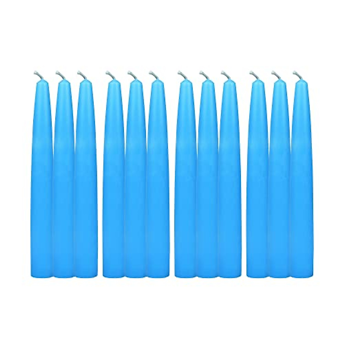 Zest Candle 12-Piece Taper Candles, 6-Inch, Light Blue