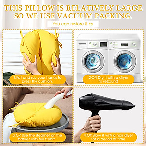 Tinideya 8 Set Outdoor Chair Cushions 15 Inch Round Seat Cushions Waterproof Chair Cushions with Ties for Bistro Patio Garden Furniture(Yellow)