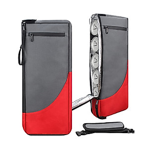 WITSTEP Insulated Beer Cooler for Golf Bag, Holds 6 Cans or 2 Wine Bottles, Grey-Red, Portable and Durable