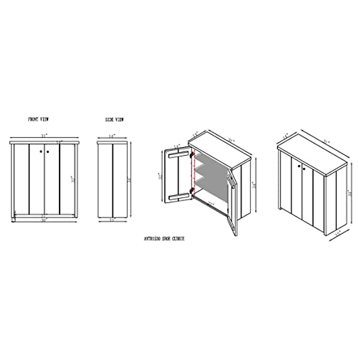 Alaterre Furniture Bethel Acacia Wood 31" W Shoe Cubbie Cabinet