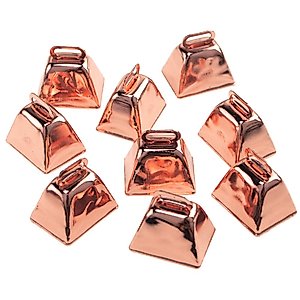 Homeford Small Metal Cowbells, 1-1/2-inch, 9-Count, Rose Gold