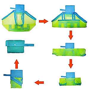 Mesh Beach Toys Bag Extra Large Beach Bags and Totes Sand Tote Bag Storage Bags Children Toys Beach Toy Organizer Kids Sand Toys Collector Perfect for Holding Toys Stay Away from Sand