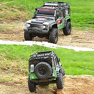 Desdoni RC Cars RC Crwaler 1/10 Scale RTR Remote Control Car 4WD 2.4GHz Brushed Offroad Racing Hobby Grade Model Vehicle with LED Lights 2Pcs Battery Toy for Kids and Adults