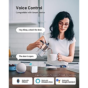 Smart Door Lock for Front Door, Zowill 7-in-1 Fingerprint Deadbolt with App Control, Keyless Entry Door Lock with Handle, Biometric, Auto Lock, Easy Installation, for Home, Office and Airbnb