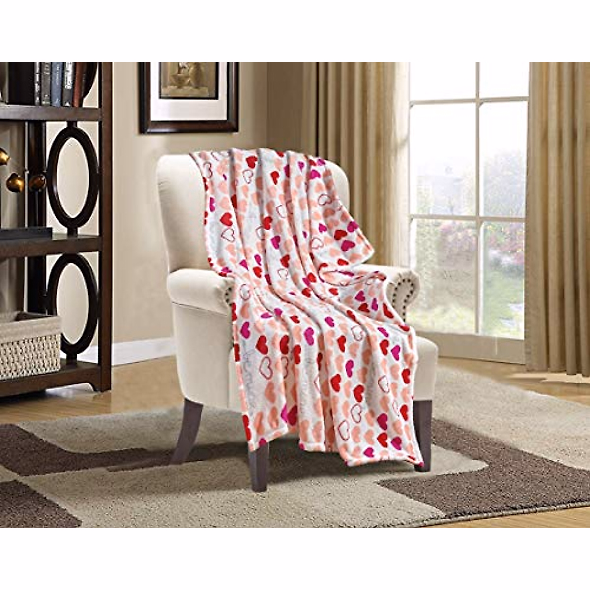 Valerian Luxury Velvet Touch Ultra Plush Christmas Blanket |Soft, Warm, Cozy|Holiday Printed Fleece Throw/Blanket-50 x 60inch, 50 x 60, Isabella Heart