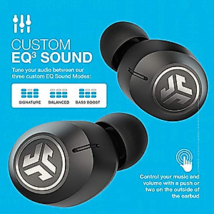 JLab JBuds Air ANC True Wireless Bluetooth Earbuds | Black | Active Noise Canceling | Low Latency Movie Mode | Dual Connect | IP55 Sweat Resistance | Custom 3 EQ Sound Settings (Renewed)