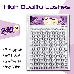 IKVVOM 20 Pairs 4 Styles False Lashes Dramatic Lashes Volume Natural Look Wispy Cat Eye Multipack (Mixed)