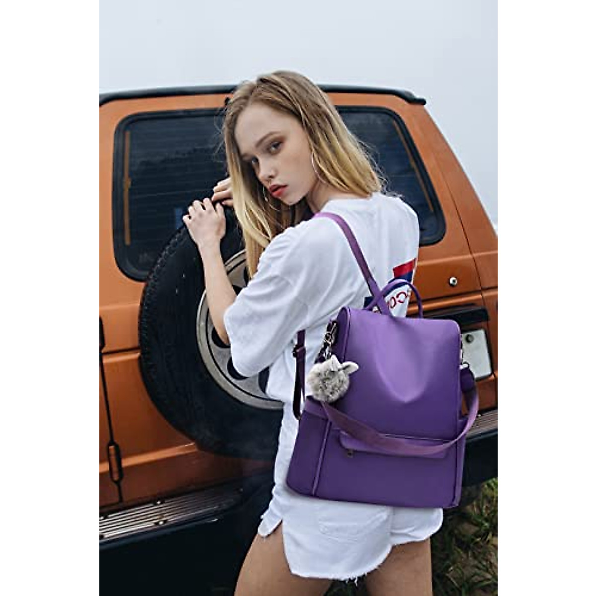 YOUNNE Women Fashion Backpack Purse Anti Theft Waterproof Designer Travel Bag Lightweight Casual Shoulder Bag Satchel Bag(Purple)