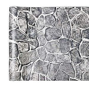 Yifely Grey Rock Stone Decorative Shelving Paper Vinyl Shelf Liner Living Room Wall Sticker Easy to Use 17.7inch by 9.8 Feet