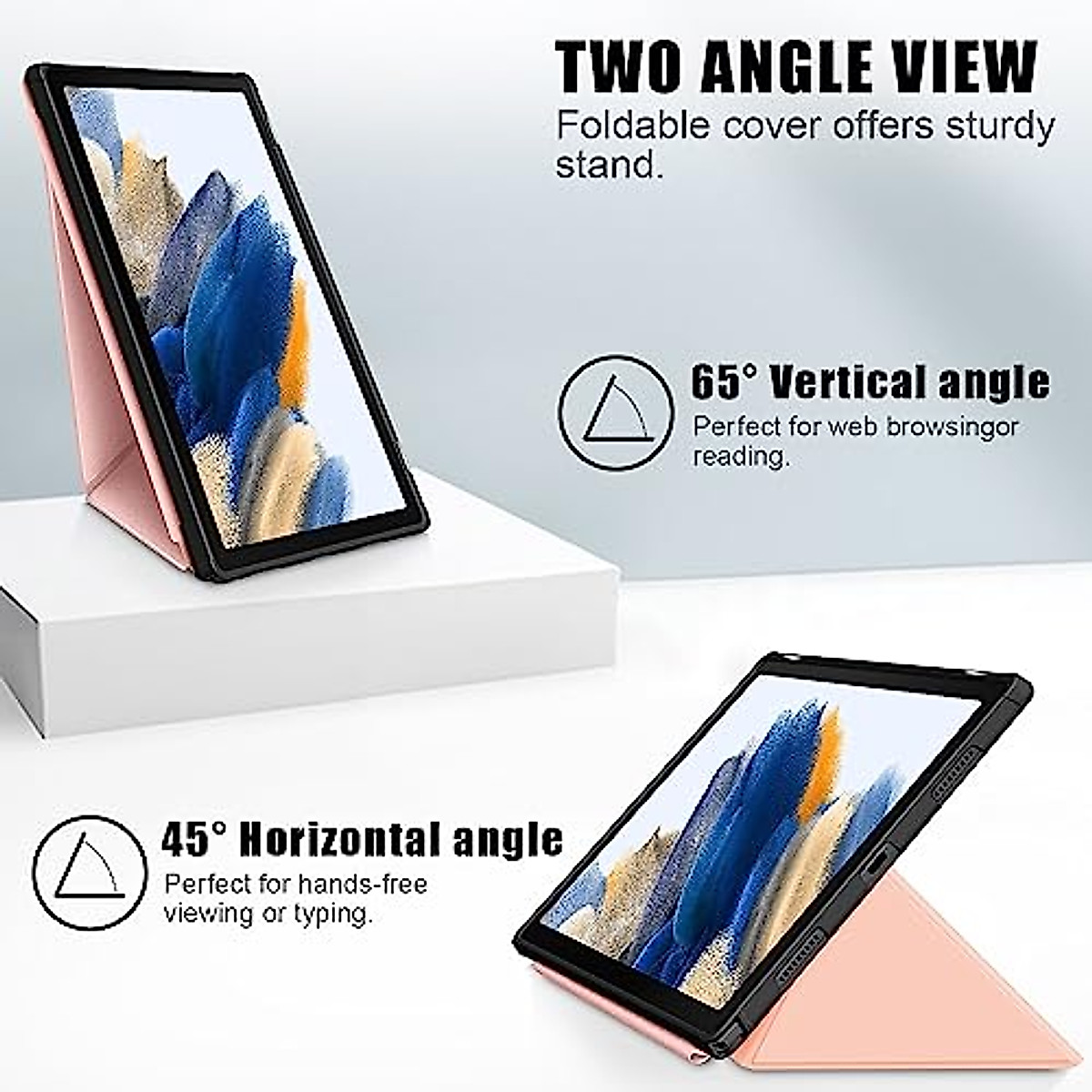 Stand Tablet Cover Compatible with Samsung Galaxy Tab A8 2021 SM-X200 Tablet Case,Slim Stand PC Hard Back Shell Protective Smart Cover Case,Multi-Viewing Angles Folio Case Cover Auto Sleep/Wake ( Colo
