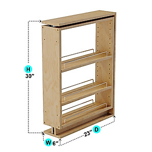 Dowell 8" Base Filler Pullout with Adjustable Shelves (4005 0630B)