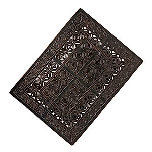 Fire Sense 62743 Dynasty Art Deco Aluminum Convertible Gas Fire Pit Table 55000 BTU Multi-Functional Outdoor Firepit with Fire Bowl Lid, Nylon Cover & Clear Fire Glass Bronze Finish - Rectangular 48"