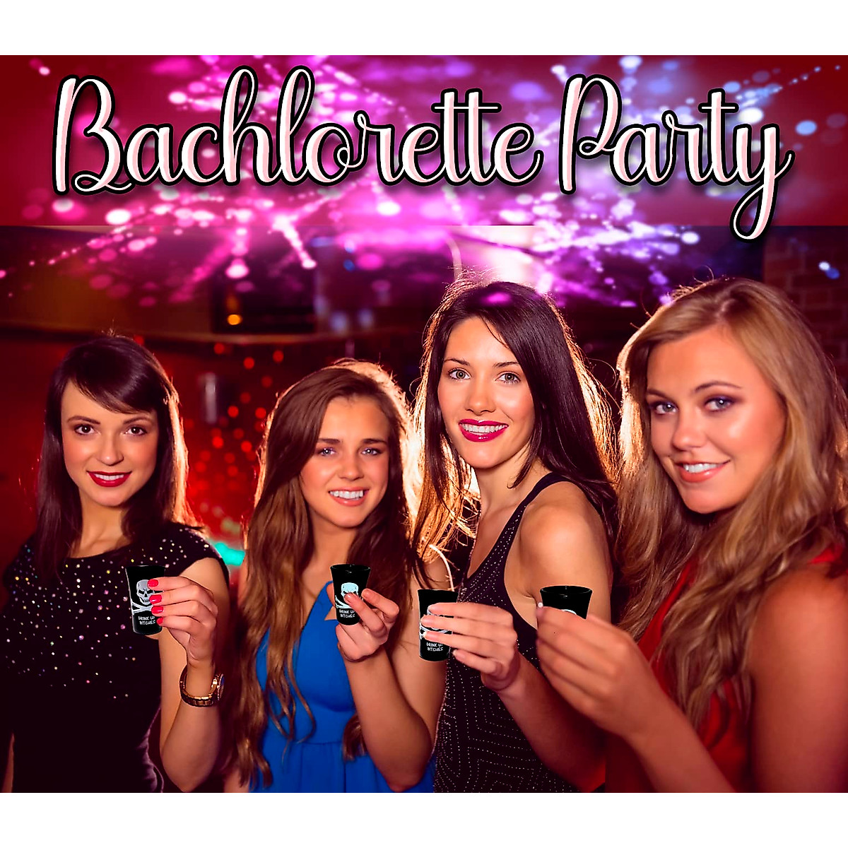 Jolly Roger Funny Pirate Shot Glasses Black with Skull and Crossbones (Drink Up Bs 2 Pack)