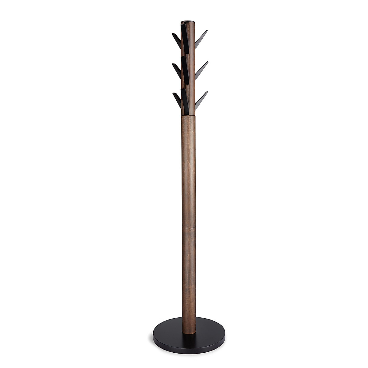 Umbra Flapper Coat Rack, Clothing Hanger, Umbrella Holder, and Hat Organizer, Great for Entryway, Black/Walnut (320361-048)