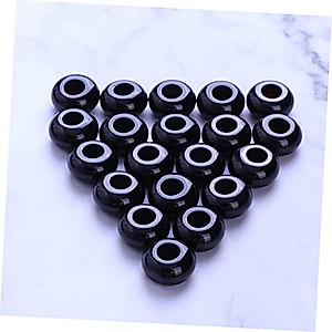 EXCEART 40 Pcs Beads with Large Holes Gemstone Beads Large Hole Spacer Beads Lava Beads Blue Lace Agate Beads Gemstone for Jewelry Making Beading Kits Loose Beads Round Beads Suite Natural