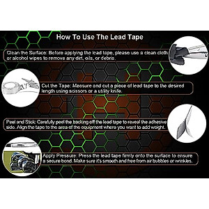 SummerHouse 2 Grams Per Inch High Density Golf Lead Tape 1/2'' x 100'' Available 0.025 Inch Thickness for Tennis Pickleball Paddles Racket and Fishing