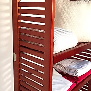 Stand Alone Tower with Adjustable Shelves Finish: Red Mahogany
