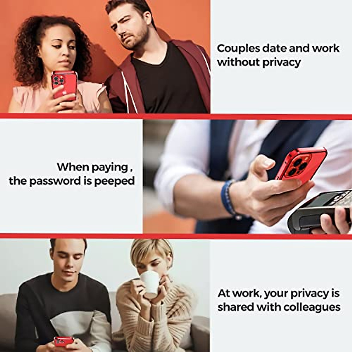 [2023 New Safety Lock+Camera Protector] Magnetic Case for iPhone 12 Pro Max,[100% Screen Sensitivity ][Anti-Peeping Screen Protector] Double Sided 9H Glass Privacy Case for iPhone 12 Pro Max