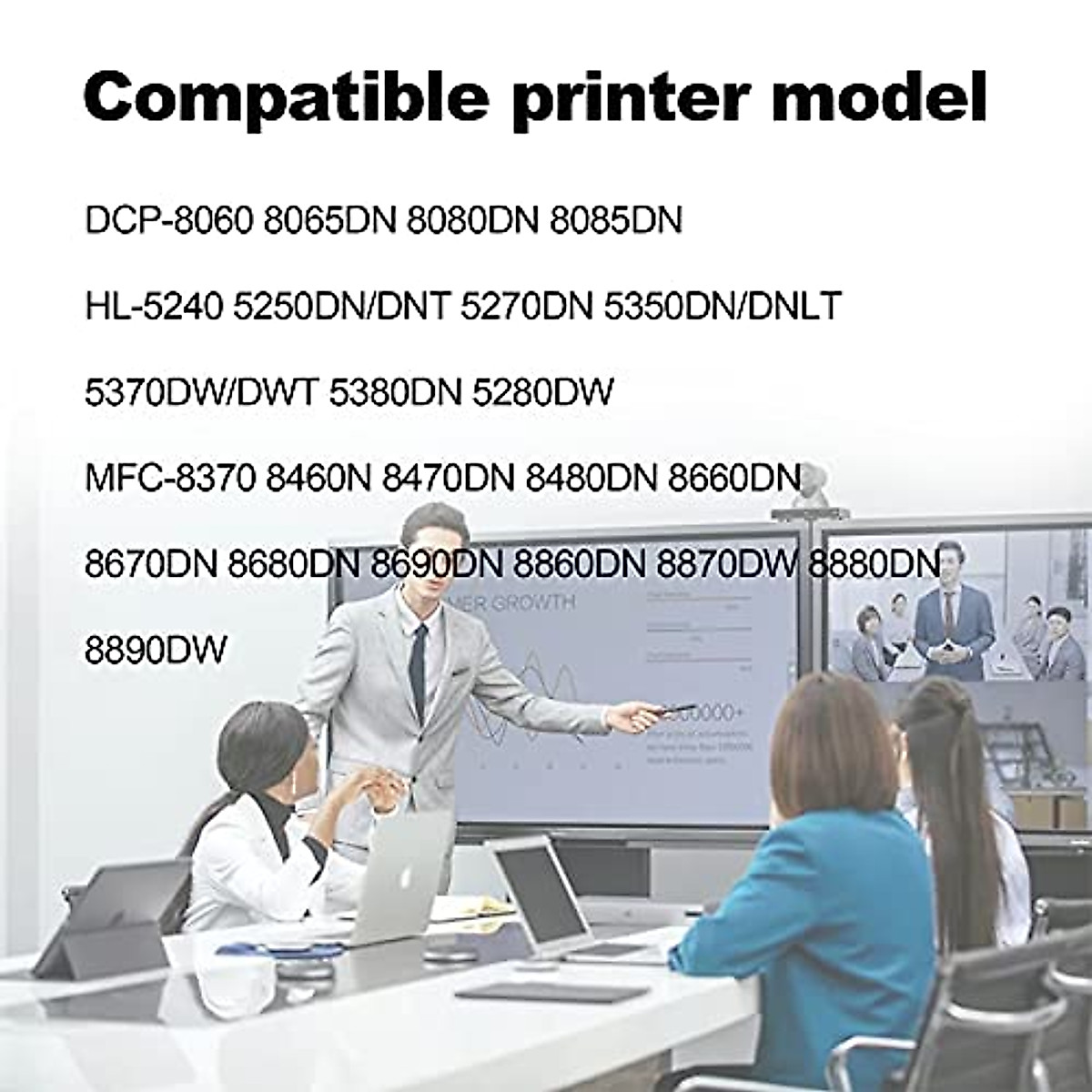 LKKJ 2 Pack TN650 High Yield Black Toner Cartridge Compatible TN-650 Toner Cartridge Replacement for Brother HL-5240 5370DW/DWT 5380DN 5270DN 5350DN DCP-8060 MFC-8480DN Printer Toner.