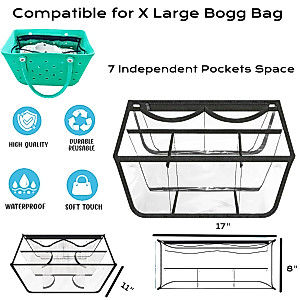 W.Sealet Accessories for Bogg Bag, Clear Divider Insert Organizer for X Large Bogg Bag, Waterproof Bag Organizer with 7 Independent Space - Black