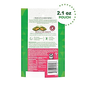 Greenies Feline Smartbites Skin & Fur Crunchy and Soft Natural Cat Treats, Salmon Flavor, 2.1 oz. Pack