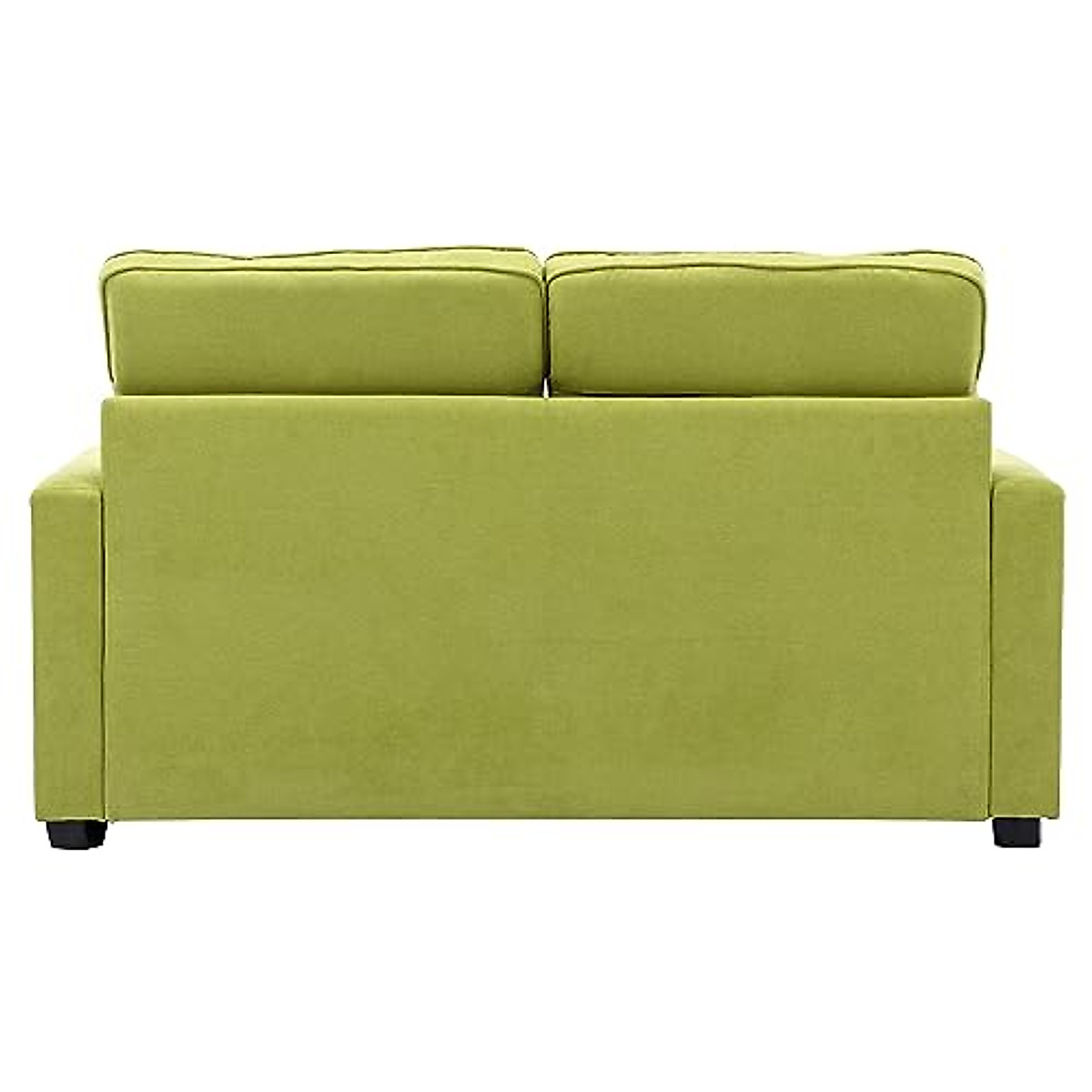 GIA Furniture Home Series Mid-Century Modern 60" Upholstered Convertible Loveseat with Side Pocket for Living Room,Green