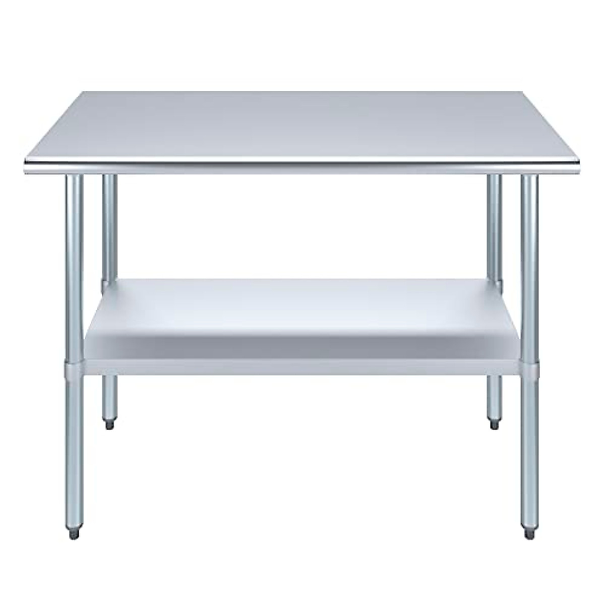 AmGood Stainless Steel Work Table with Undershelf | Kitchen Island Food Prep | Laundry Garage Utility Bench | NSF Certified (48" Long x 24" Deep)