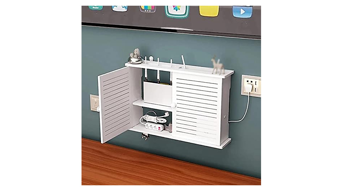 Coasta WiFi Router Wooden Box Shelf - Easy Installation