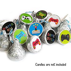 Video Games Labels for HERSHEY’S KISSES Chocolates by Adore By Nat - Birthday Candy Sticker Party Favor - Set of 240