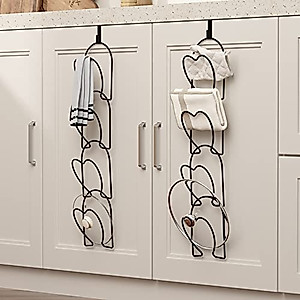 LINFIDITE 10 Pack Hat Rack Hanger Holder Organizer Closet Hanging Baseball Cap Display Storage Rack Wig Rack Over Door Wall Mounted for Scarves Handbags Towels Clothes Ties w Hanging Hook Black