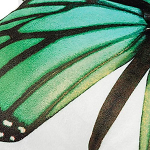 JWH 3D Butterfly Pillow Decorative Animal Throw Pillow Aesthetic Stuffed Plush Accent Pillow Case Colorful Pillowcase Cute Cushion Bed Couch Bedroom 13x18 Inch Black Green