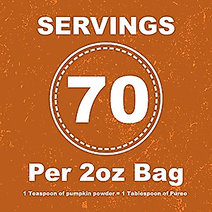 Whole Life Pet Pumpkin Powder for Dogs and Cats. Firms Stool, Relieves Diarrhea. Mix with Water for Instant Puree. No Mess or Waste from Cans. Human Grade Quality