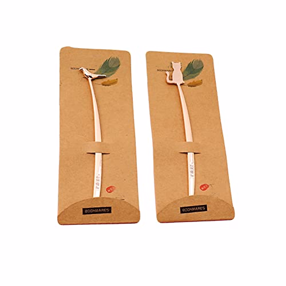 ARFUKA Bookmarks Cat and Bird Shaped Metal Bookmark Reading Book Markers Gifts for Women, Kids, Teens Girls, Readers and Book Lovers Pack of 2