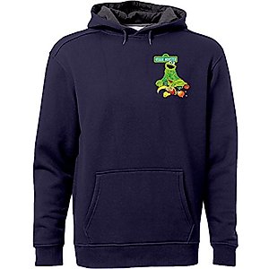 BSW Men's Veggie Monster Cookie Vegan Meme Crest Hoodie 4XL Navy/Charc