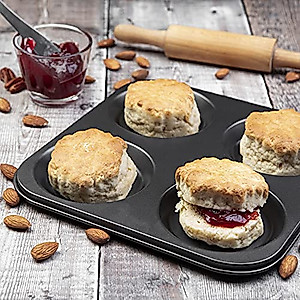 Jocbinltd 5501 4 Cup Yorkshire Pudding Tray, Black