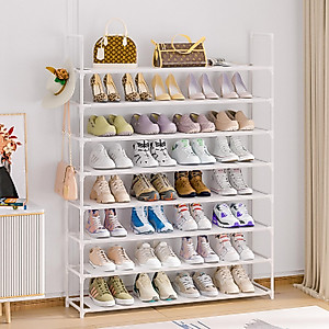 OYREL 8 Tier Shoe Rack Organizer Large Shoe Storage Rack for Closet Entryway Shoe Holder Space Saving Shoe Shelf Shoe Stand Tall Shoe Tower Metal Shoe Rack Holds up to 32-40 Pairs of Shoes