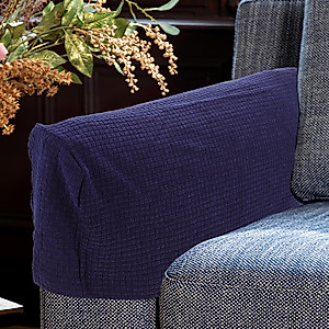 FOMIYES 2pcs Sofa Armrest Covers - Slip Stretch Couch Armrest Covers Furniture Armrest Armchair Protector Slipcovers Arm Guard Sleeve for Chairs Recliner Dogs Cats Pets Cloth A