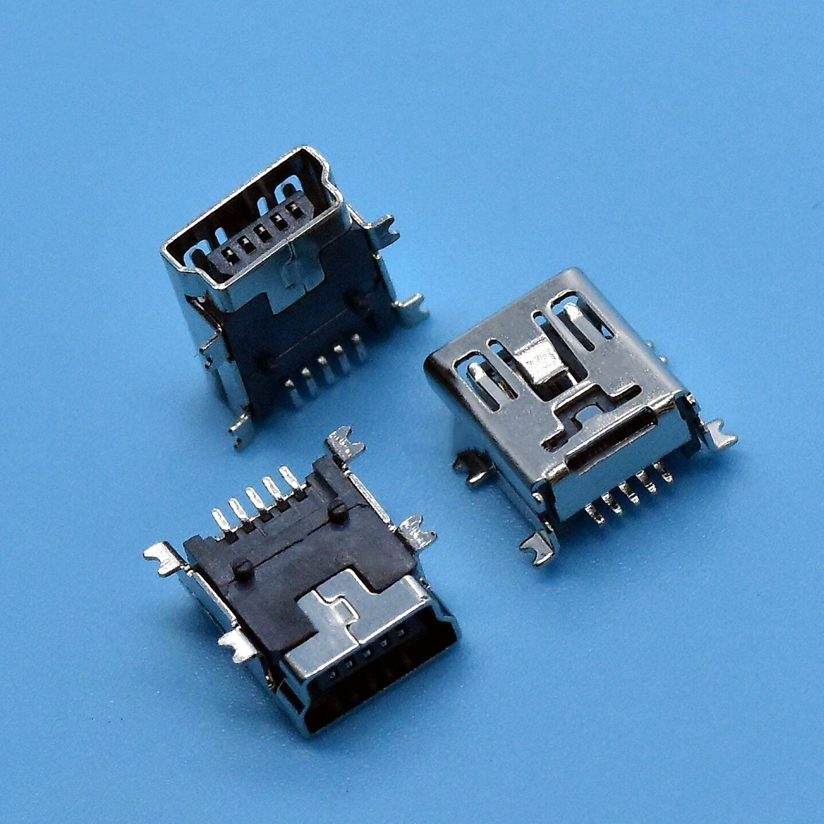 bnafes 10 Pcs Mini USB Type B Female Port 5-Pin 180 Degree SMD SMT PCB Jack Socket