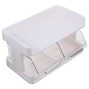 Homoyoyo Tea Storage Organiser Home Tea Bag Organizer Home Tea Bag Rack Multi-function Tea Bag Rack Tea Bag Bin Coffee Bag Sugar Bag Container Plastic Tea Box Multifunction Office White